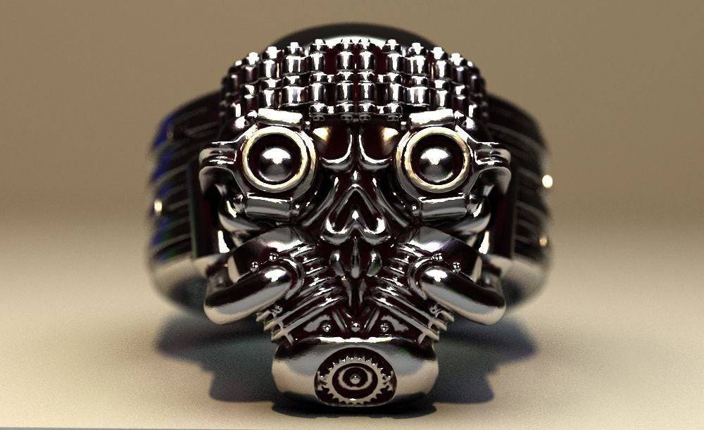 Chappie Robot Ring | Loni Design Group Rings $836.99 | 10k Gold, 14k ...