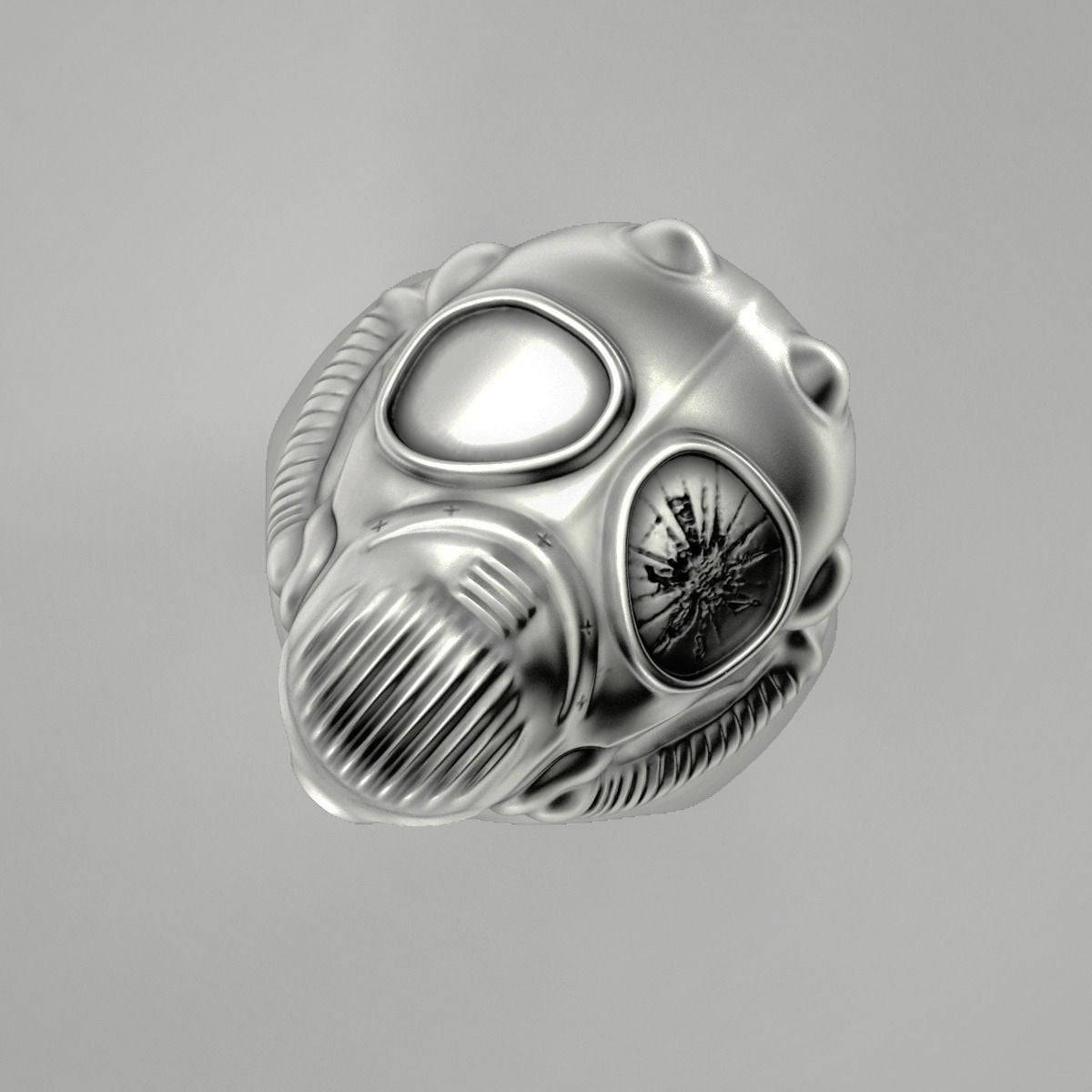 Nuclear Warfare Gas Mask Ring | Loni Design Group Rings $751.99 | 10k ...