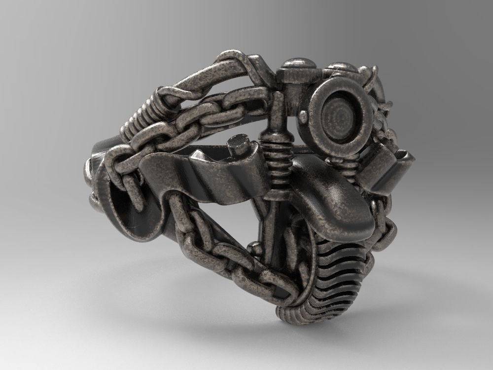 Tig Motorcycle Ring | Loni Design Group Rings $667.99 | 10k Gold, 14k ...