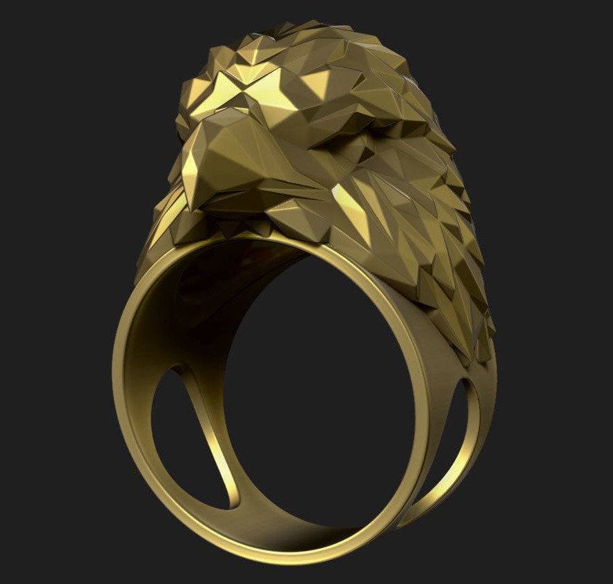 Geometric Eagle Ring | Loni Design Group Rings $802.99 | 10k Gold, 14k ...