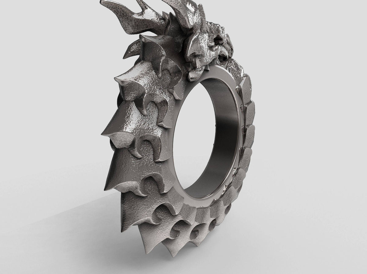 Dark Dragon Ouroboros Ring | Loni Design Group Rings $559.94 | 10k Gold ...