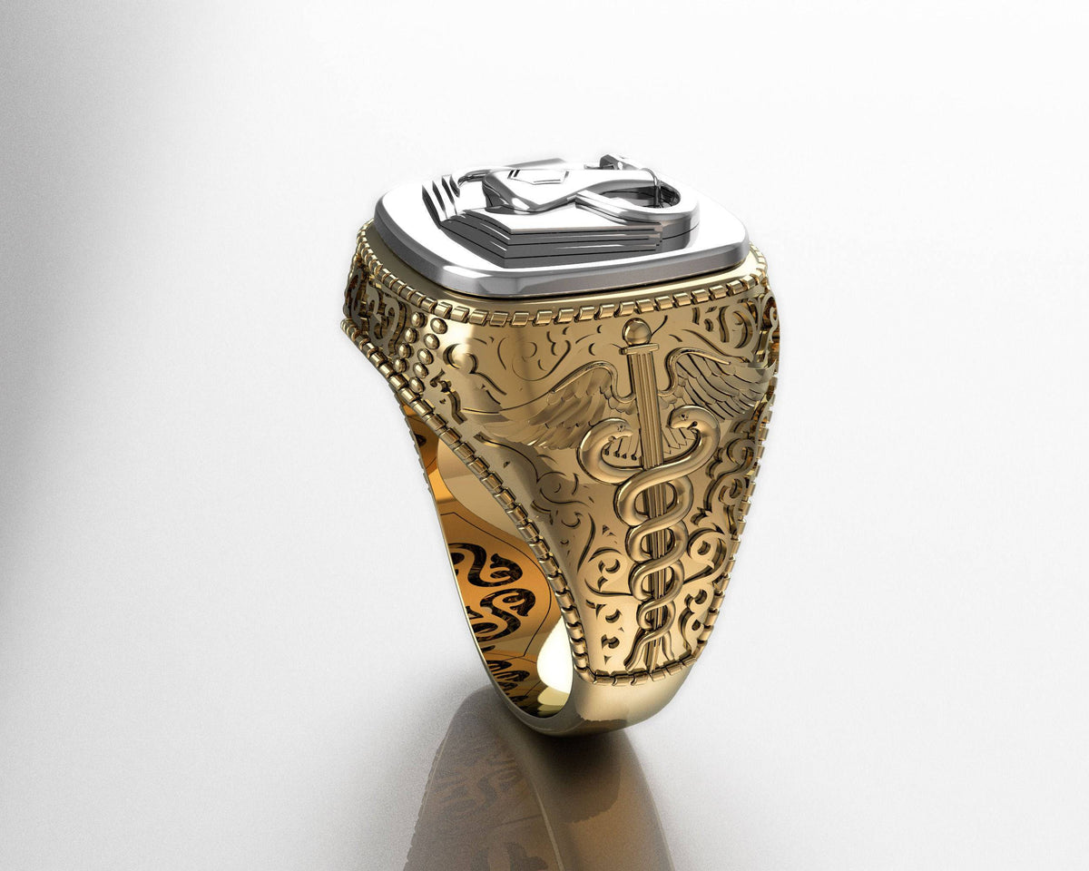 Caduceus First Aid Ring | Loni Design Group Rings $751.99 | 10k Gold ...