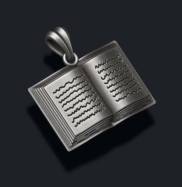 Open Book Pendant*10k/14k/18k White, Yellow, Rose, Green Gold, Gold ...