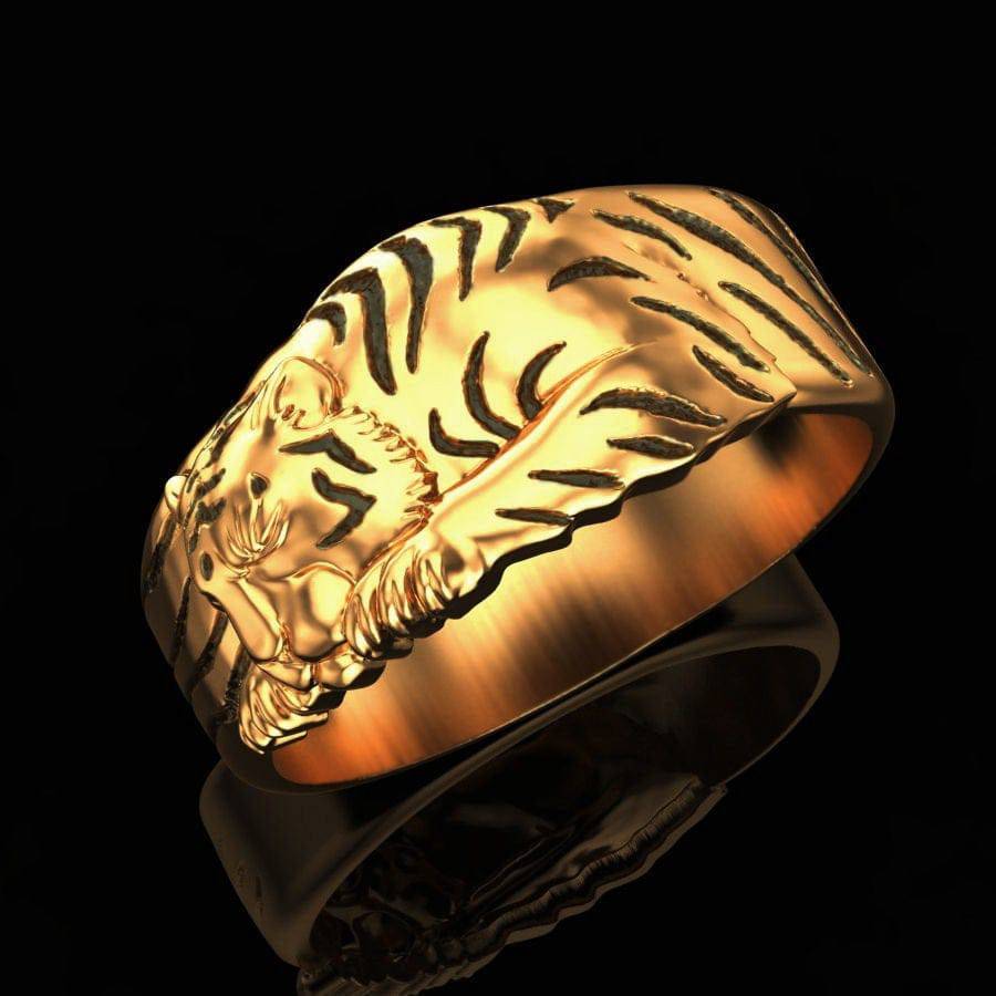 Sleeping Tiger Ring | Loni Design Group Rings $582.99 | 10k Gold, 14k ...